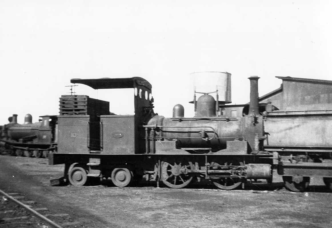 V Class locomotive 10 at the Peterborough loco depot, c. 1930s. Number ...