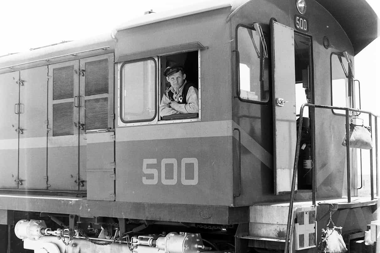 Peterborough engineman Karl Haufe on 500 Class locomotive 500 at ...