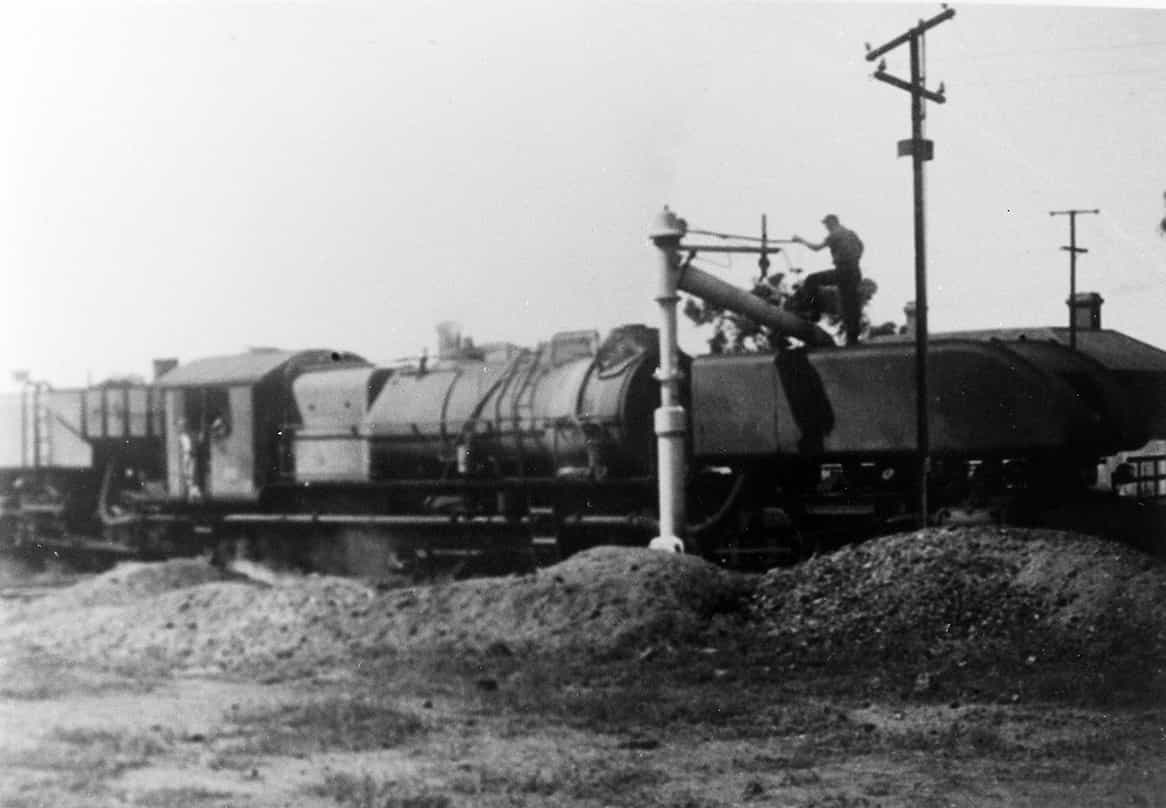 300 Class locomotive taking on water at Yunta, c. 1950s | Lionel Noble ...